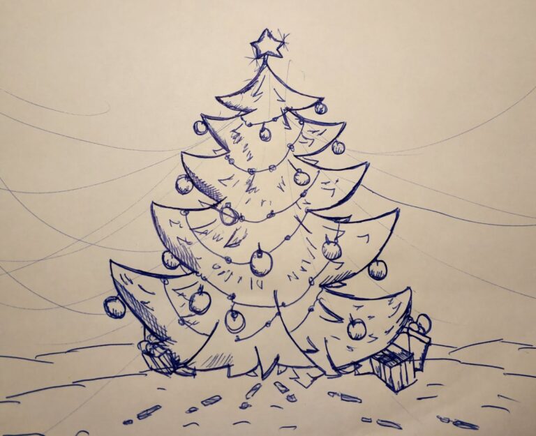 Новогодние картинки для срисовки (100 картинок)